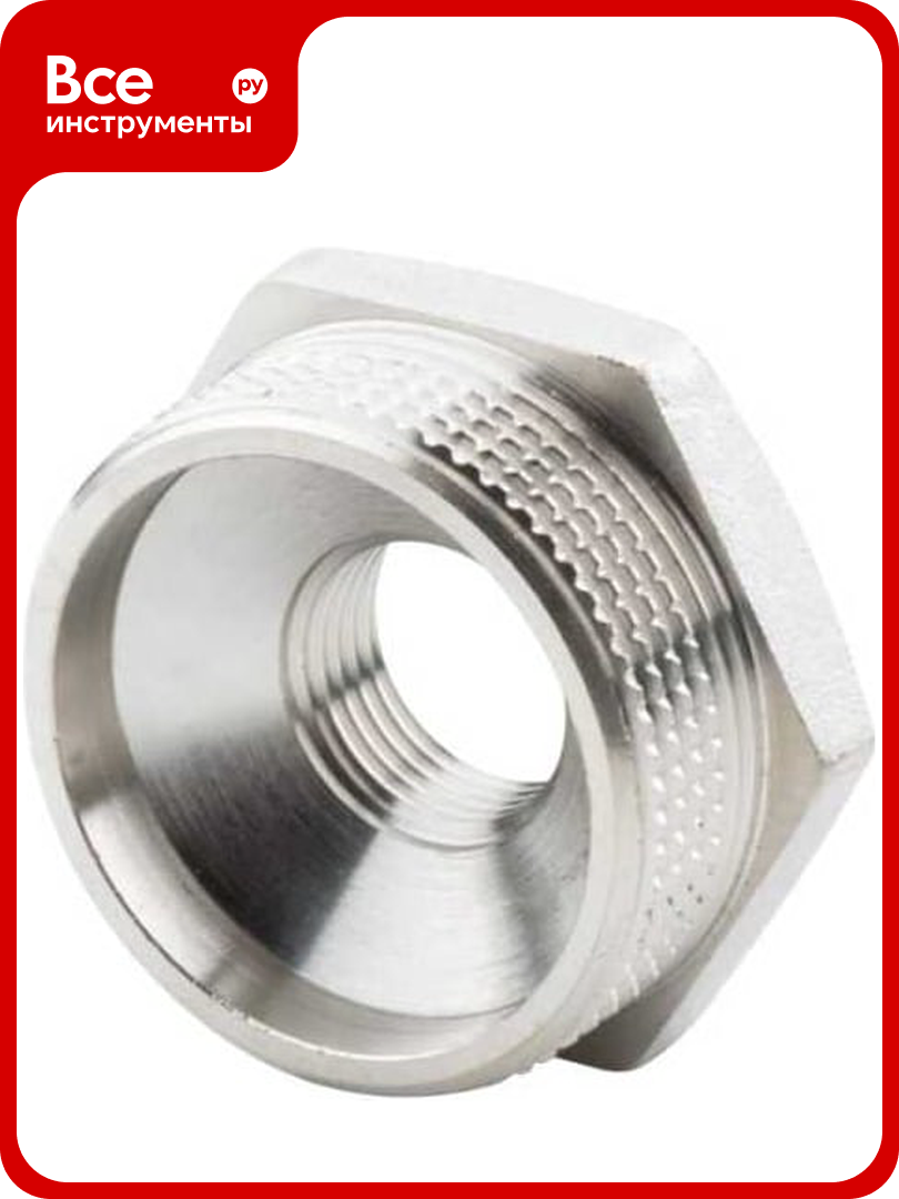 Футорка ALATO НР-ВР 1 1/2"x1/2", латунь никелированная, 0122-4015