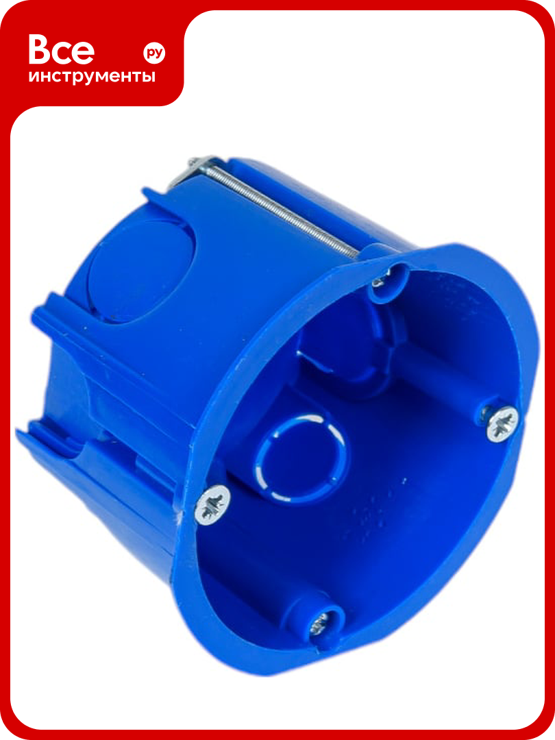 Установочная коробка для г/к Экопласт D-68x45 мм, с металлическими лапками, синий IP30 44663-1