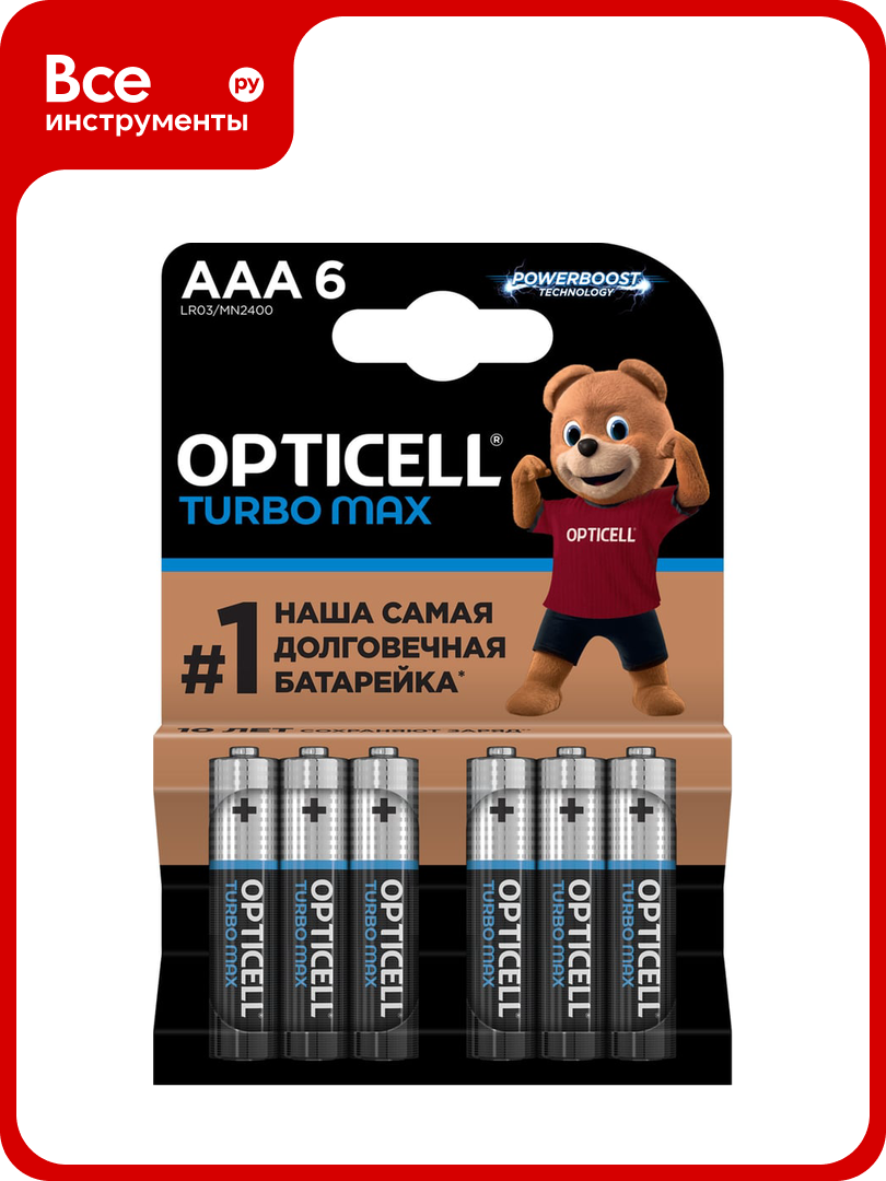 Батарейки OPTICELL Turbo Max AAA 6 шт 6053006