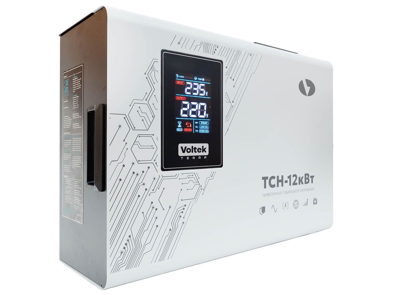 Тиристорный стабилизатор напряжения Voltek ТСН-12 кВт (12 кВА, 80-280 В)