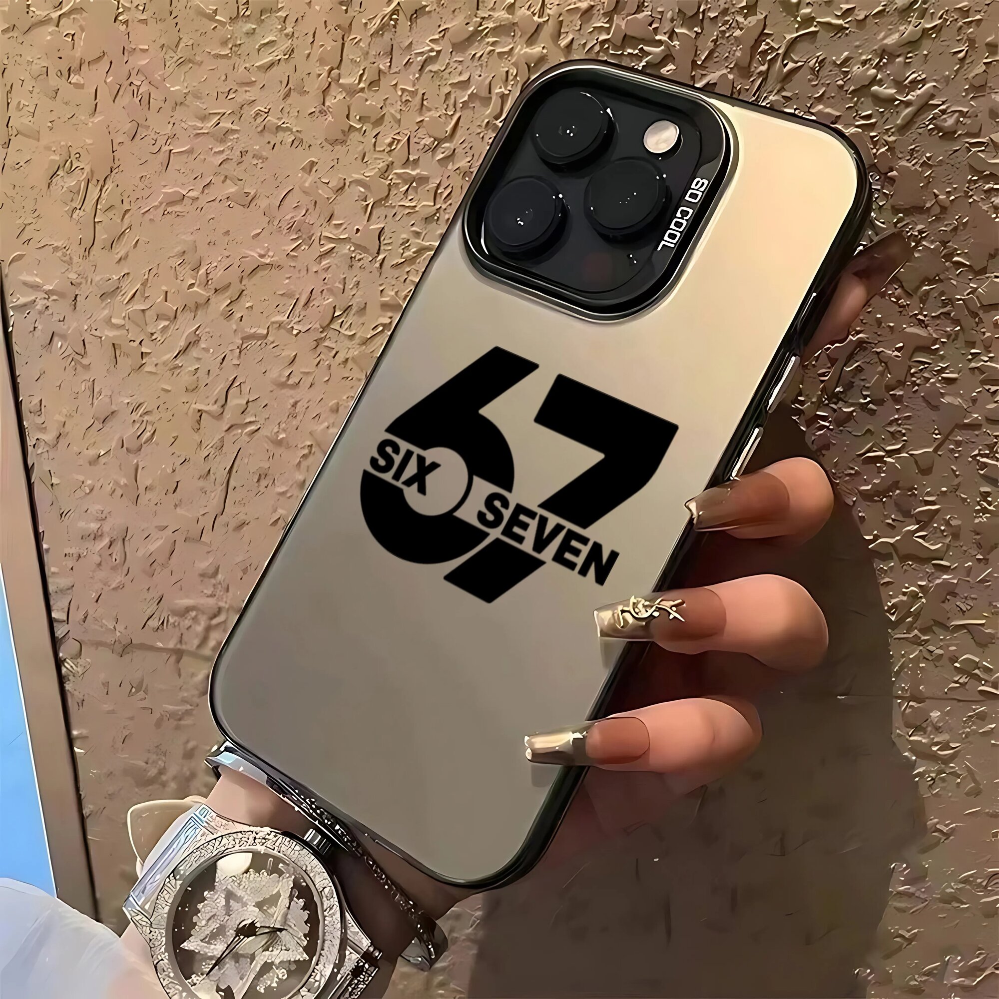 Роскошный противоударный матовый чехол Luxury Six Seven 67 для CYB-3722637X8, iPhone 15 ProMax