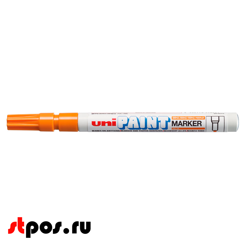 Маркер-краска PAINT PX-21 для письма по любой поверхности, толщина линии 0,8-1,2 мм, овальный, оранжев