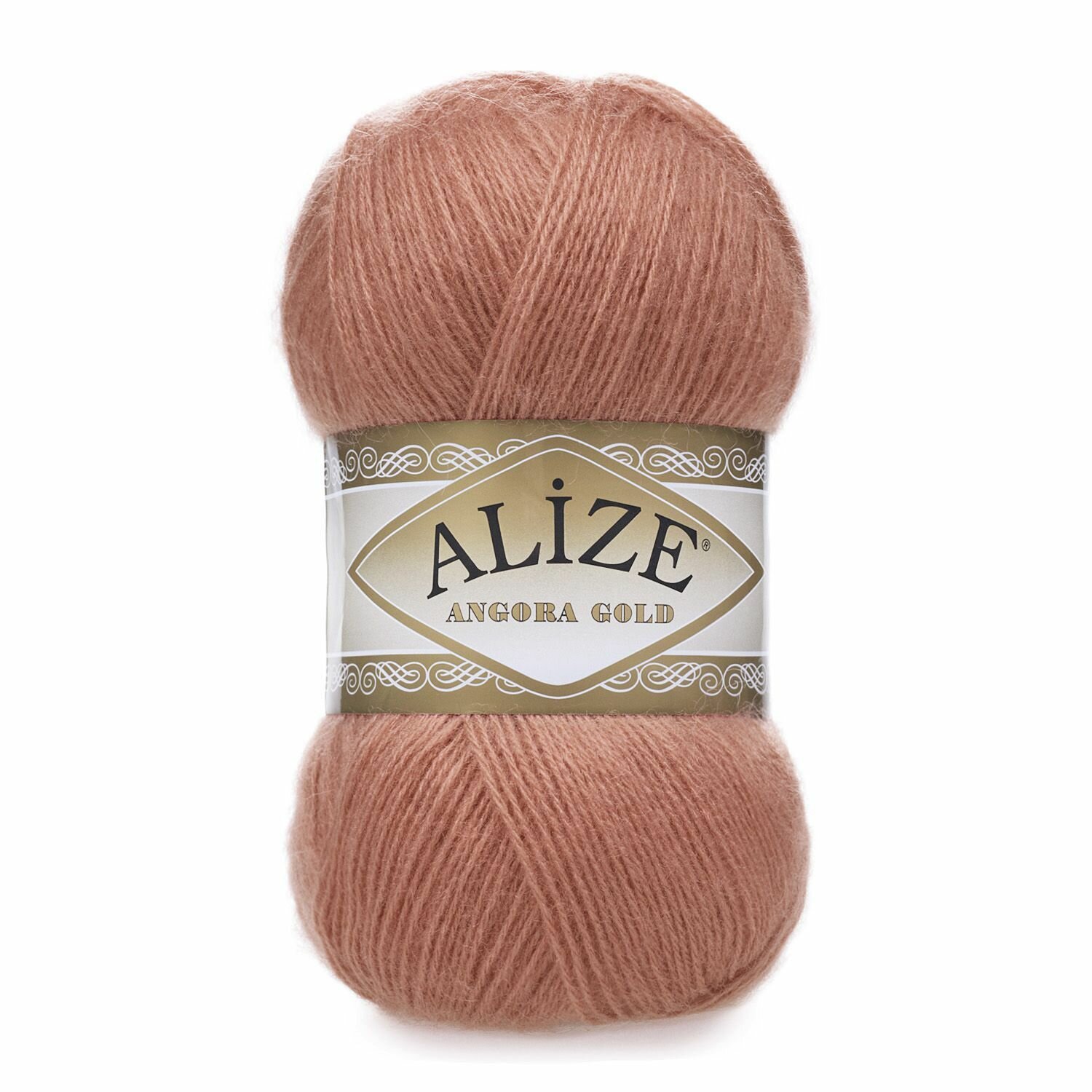 Пряжа Ангора Голд Alize Angora Gold упаковка 5 мотков 100 г. 550 м. 20% шерсть 80% акрил цвет 102 сухая роза