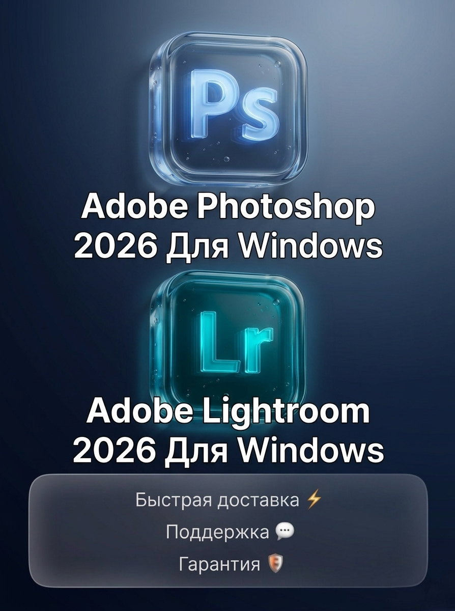 Adobe Photoshop + Adobe Lightroom 2026 Для Windows | Профессиональный комплект для графики и фото