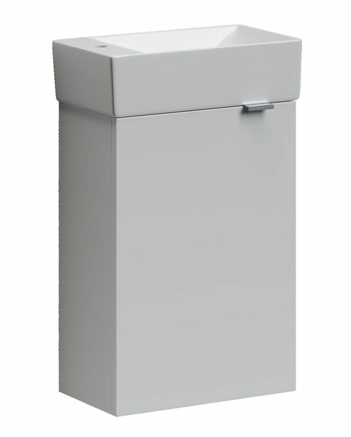 Тумба с раковиной Sancos Mini 35 L белый глянец раковина Element 37/21 L CN5008