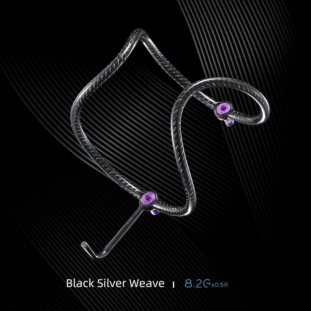 RYET Держатель для бутылки из углеродного волокна Black Silver Weave