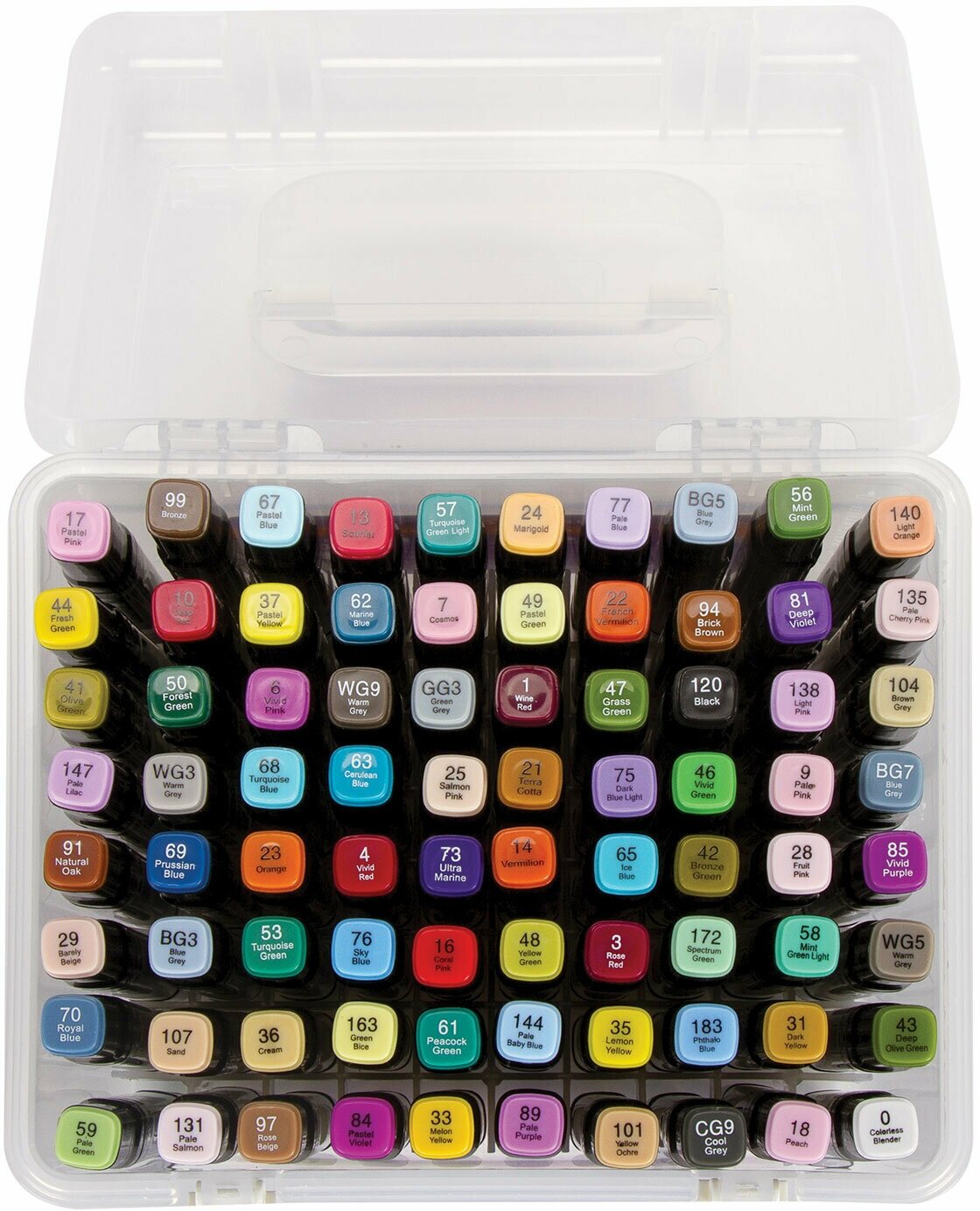 Маркеры для скетчинга двусторонние BRAUBERG ART DEBUT "BLACK", набор 80 шт, пластиковый кейс, 152132