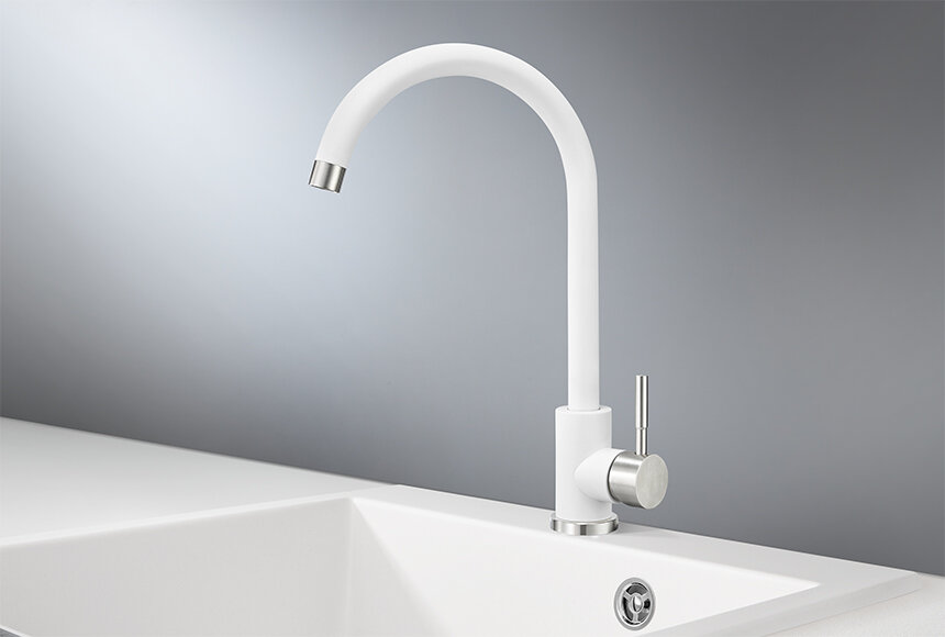 Смеситель для кухонной мойки GRANULA Standart ST-4031, белый