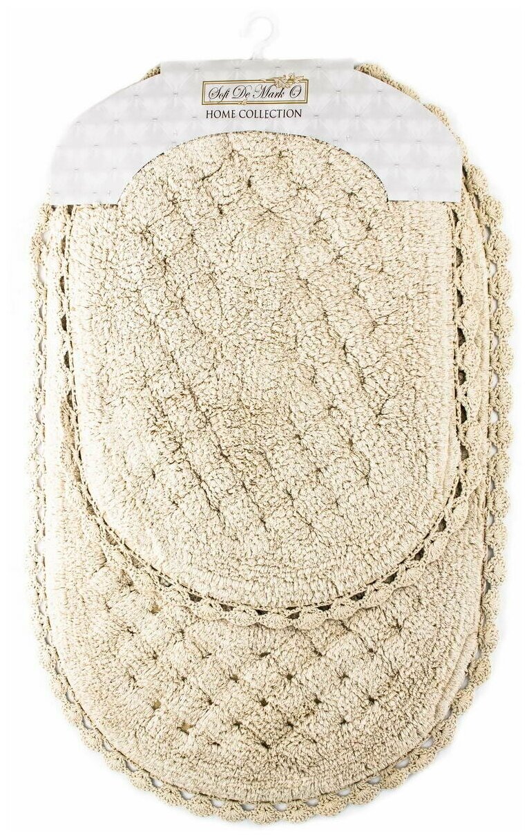 Набор ковриков для ванной кружевной Sofi de Маrko AVRORA (беж) 60х100 и 50х70