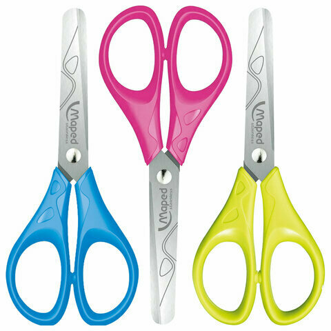 10 шт. Ножницы MAPED "Essentials", 130 мм, закругленные лезвия, ассорти, 464210