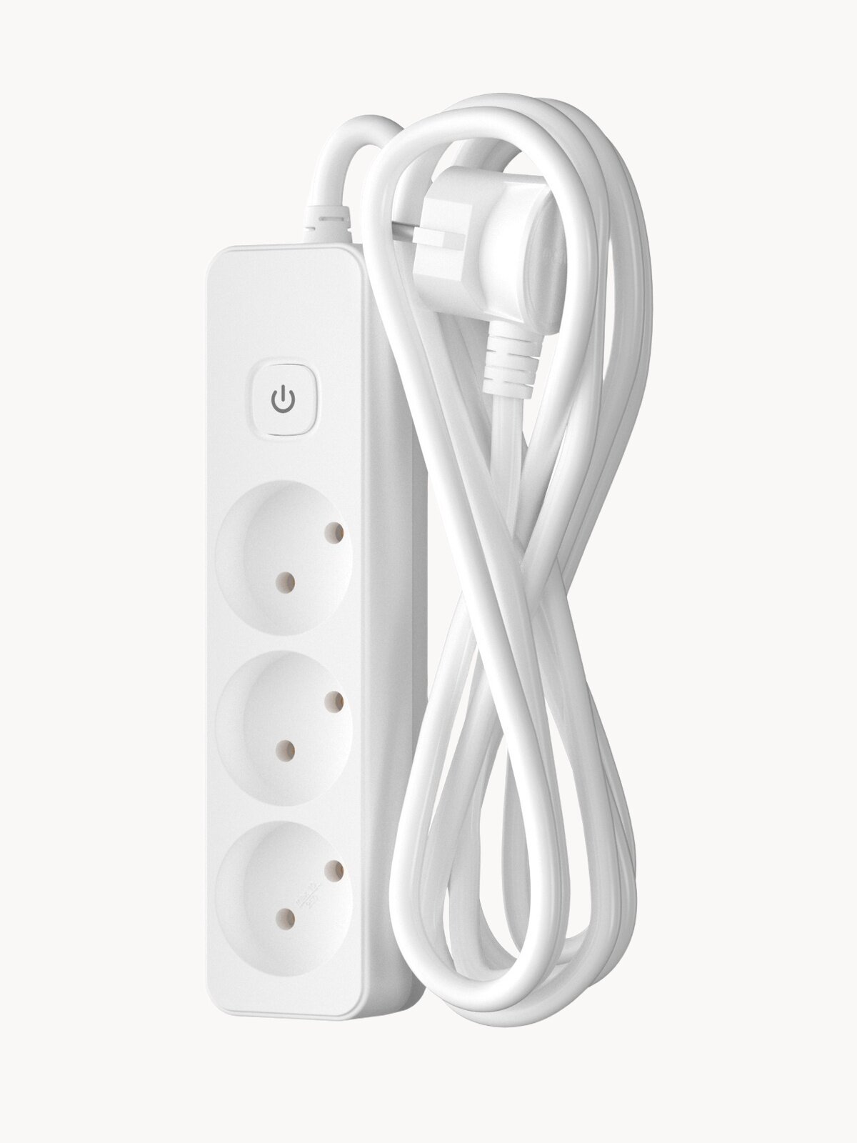 Удлинитель сетевой для розетки фотон 10А 3 метра 3 розетки с выключателем белый, ГОСТ