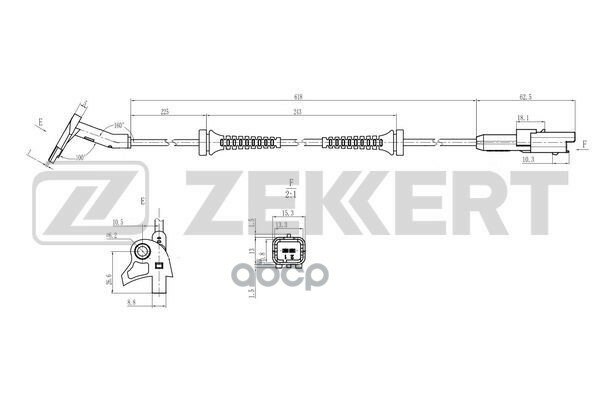 Датчик ABS Передний Citroen C4 I II 04- Peugeot 307 00- 308 07- 3008 09- Zekkert арт. se-6205