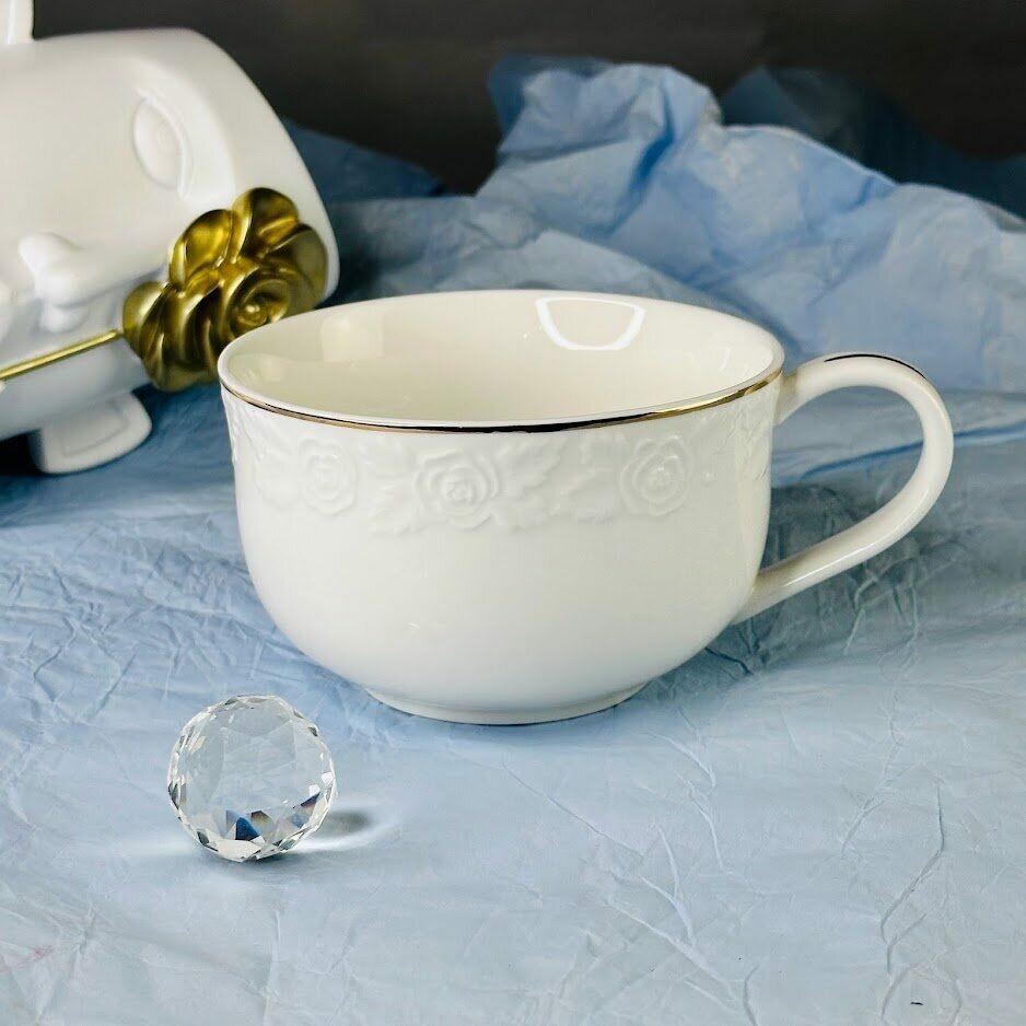 Бульонница500 мл БЕЛАЯ роза Фарфор 1 шт.