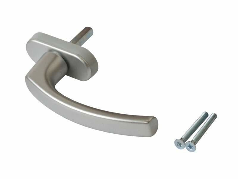 Ручка оконная Internika Tolstoy алюминиевая 37 мм (F1) серебро, 45° + 2 винта 5х45