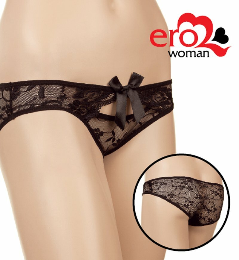 Трусики кружевные женские EroWoman 20135, размер XS, черный