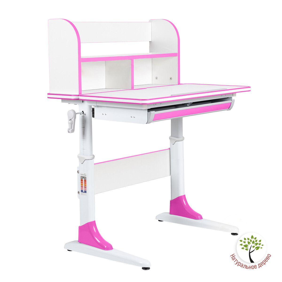 Растущая парта Anatomica Study-80 Lux белый\розовый