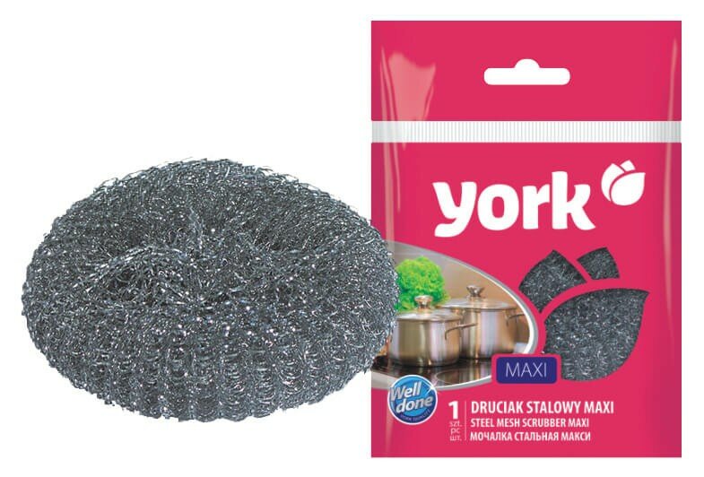 Губка для посуды металл (нерж сталь) Макси d=11см, 003020 York