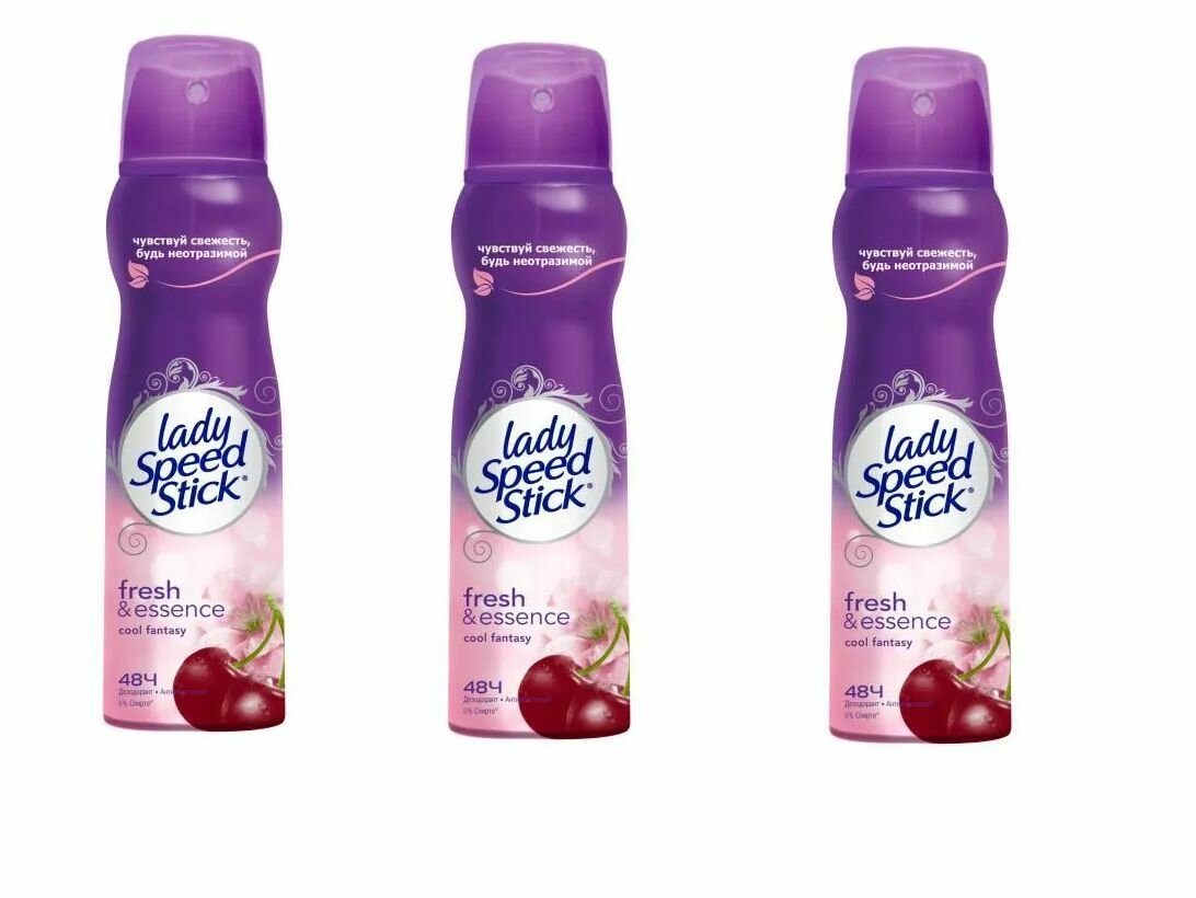 Lady Speed Stick Дезодорант Fresh&Essence, Цветок вишни, 150 мл, 3 уп.