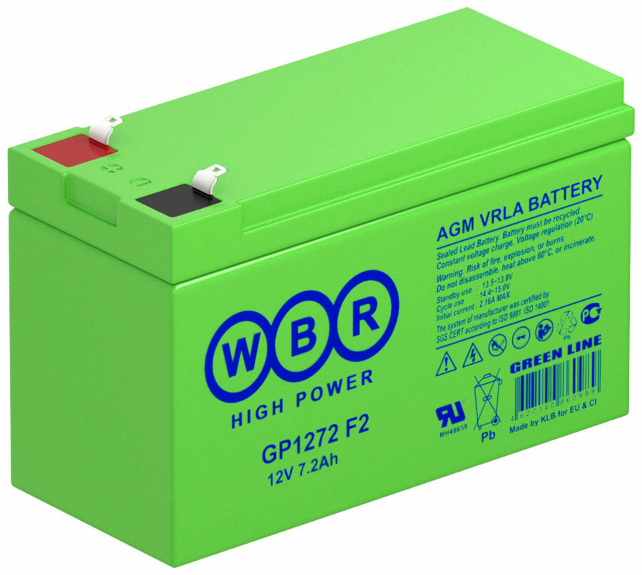 Аккумуляторная батарея для ИБП WBR GP1272 F2 (12В 7.2Ач)