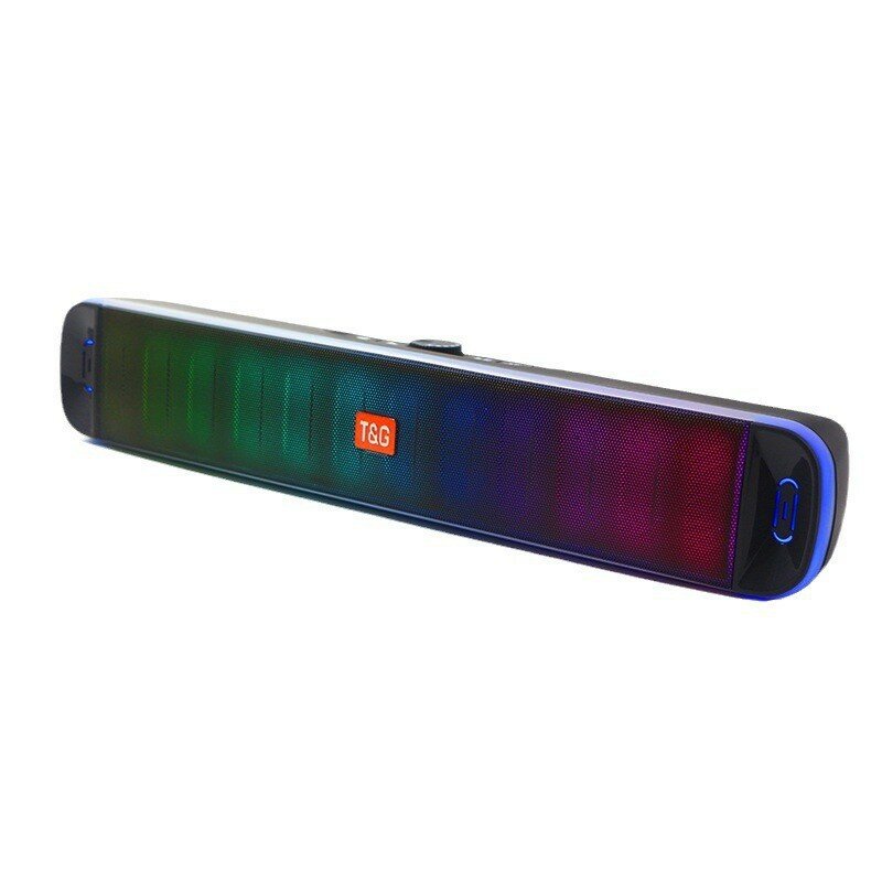 Компактная беспроводная колонка с RGB-светодиодной полосой для ноутбука, компьютера и смартфона, длинная форма