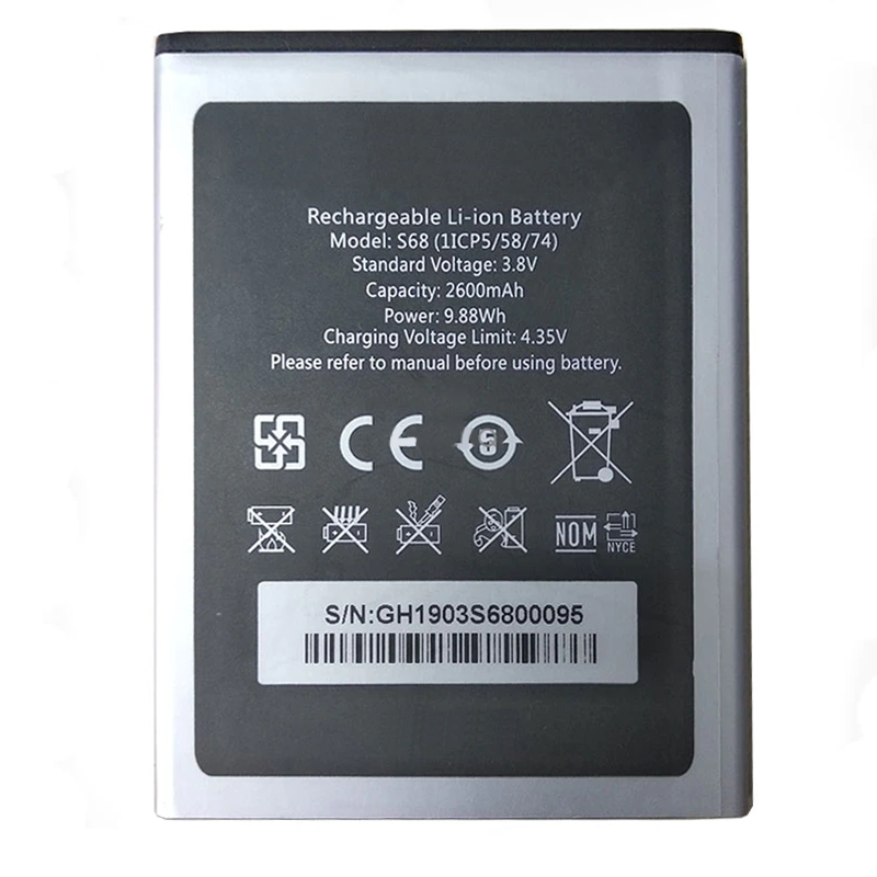Аккумуляторная батарея MyPads на 2600mAh S68 на телефон Oukitel C16 Pro