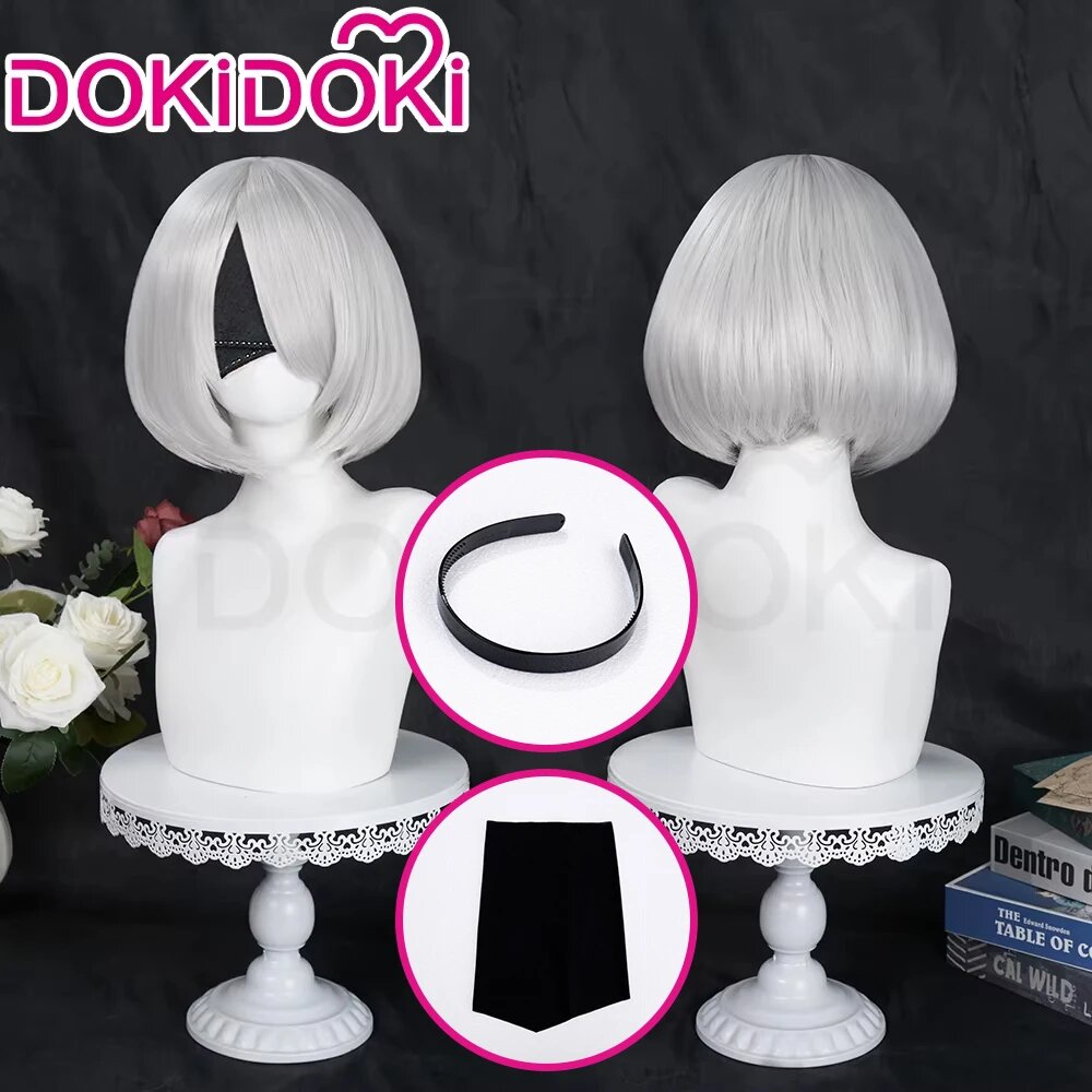 Косплей парик 2B белые волосы Белый, Wig Set