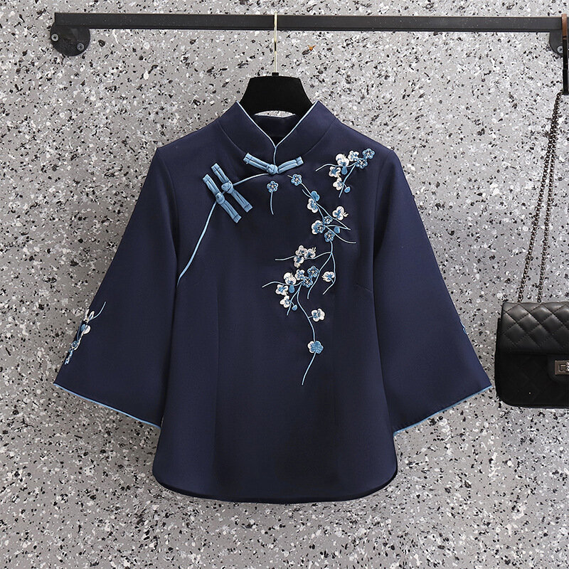 Костюм студенческий, 5XL, темно-синий, с вышивкой