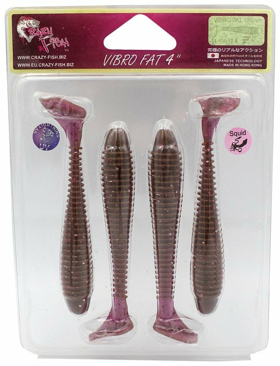Crazy Fish Vibro Fat 4' 14-100-12-6-TN68 приманка для щуки и судака, вибрационная резина
