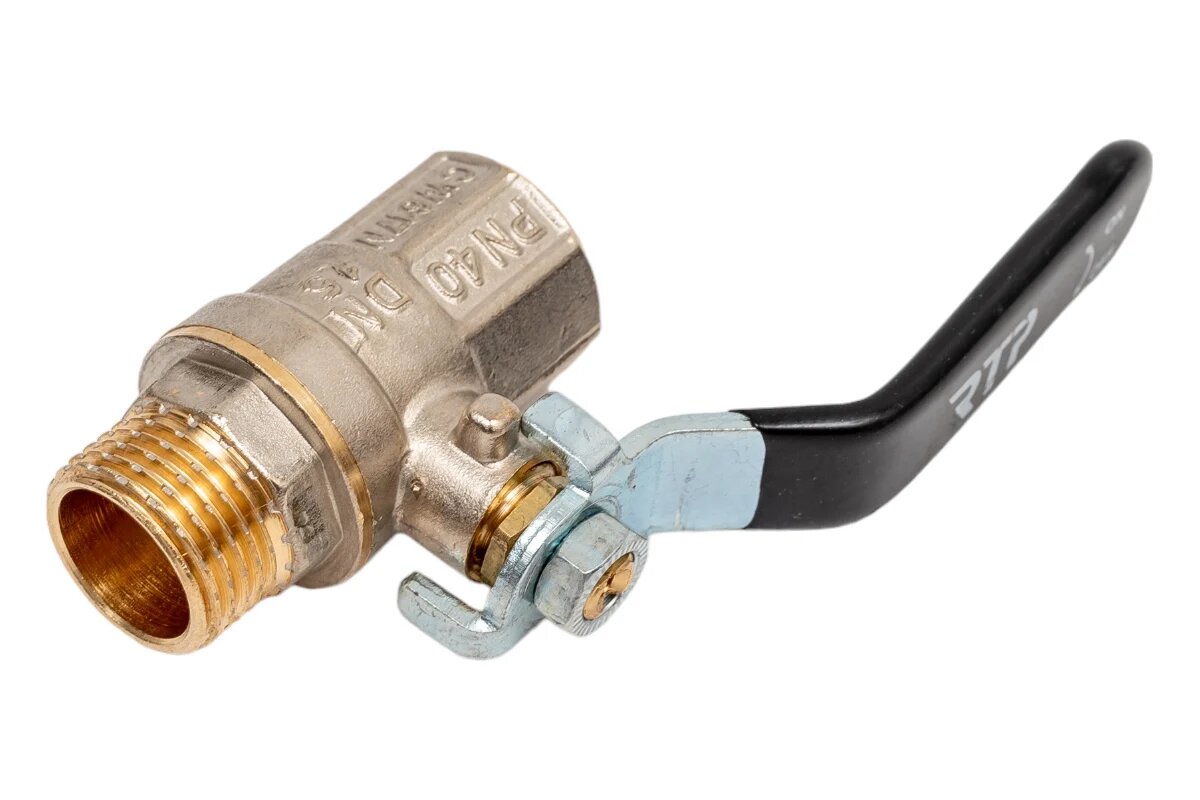 RTP латунный кран шаровой вн/нар PN 40 рычаг G 1/2 34888, для сантехники