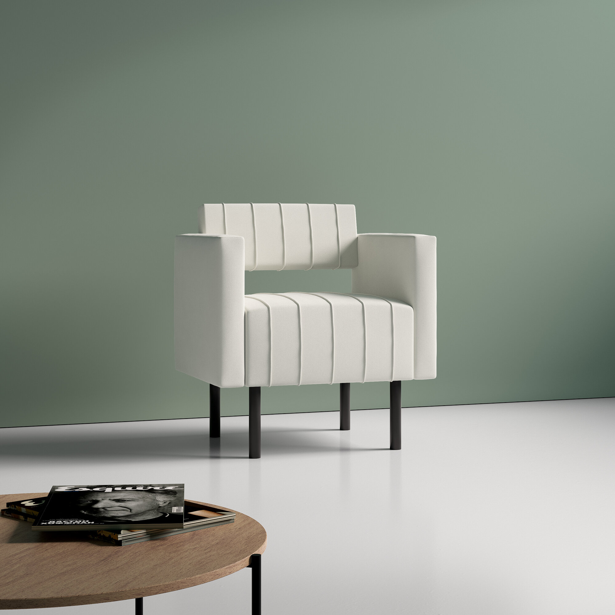 Кресло RAIN, универсальное, на ножках, в офис, на кухню, в студию, антивандальный велюр, белое