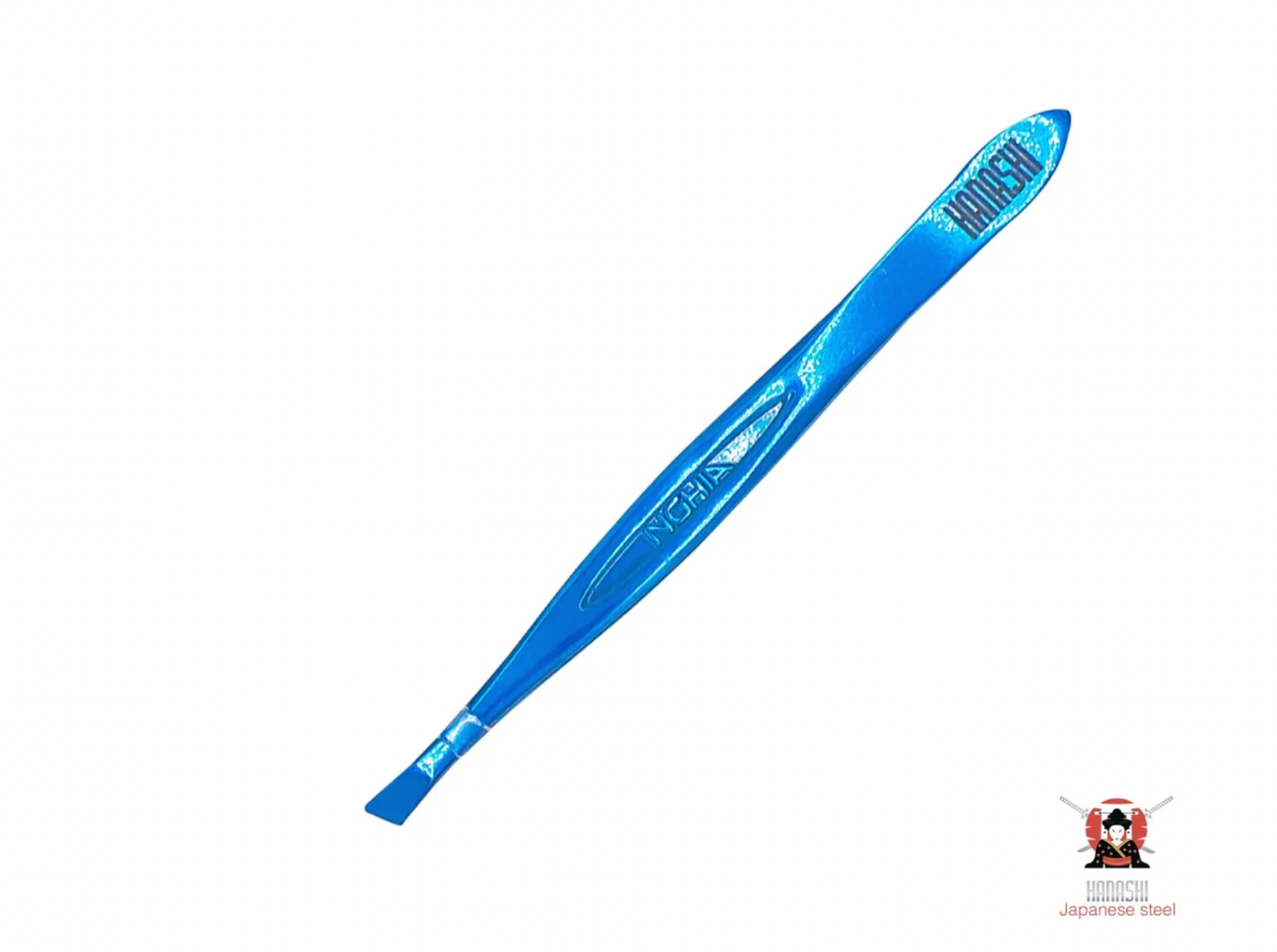 HANASHI Japanese Steel, синий Пинцет для бровей Скошенный