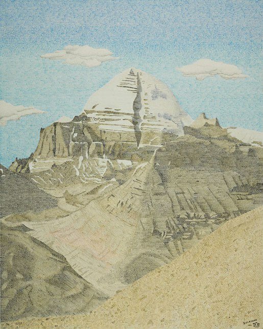 Копия картины словом любовь "На рассвете"на льняном холсте (70 х54 см)