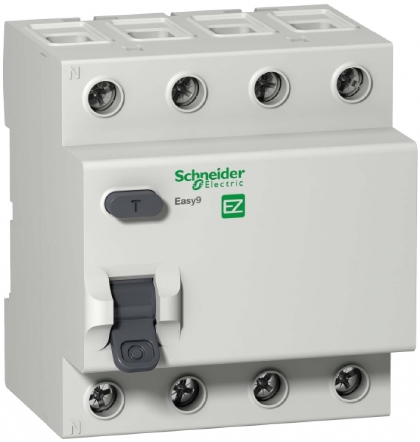 Устройство защитного отключения Schneider Electric / Шнайдер Электрик Easy9 четырехполюсный, в пластиковом корпусе, белый, 25A 30мА IP20 тип AC, EZ9R34425 / УЗО