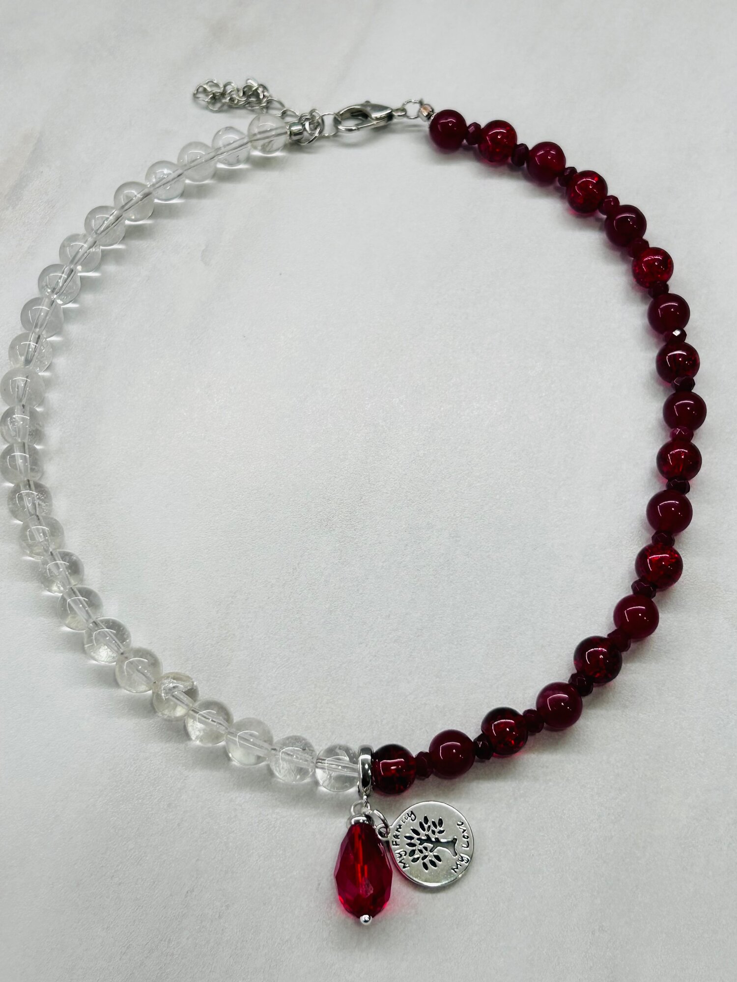 Чокер, горный хрусталь, агат