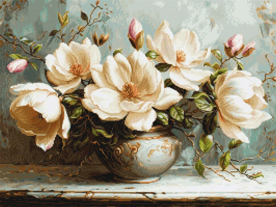 Набор для вышивания Luca-S #G707 Таинственные магнолии, Гобелен, 26.5 x 20 см