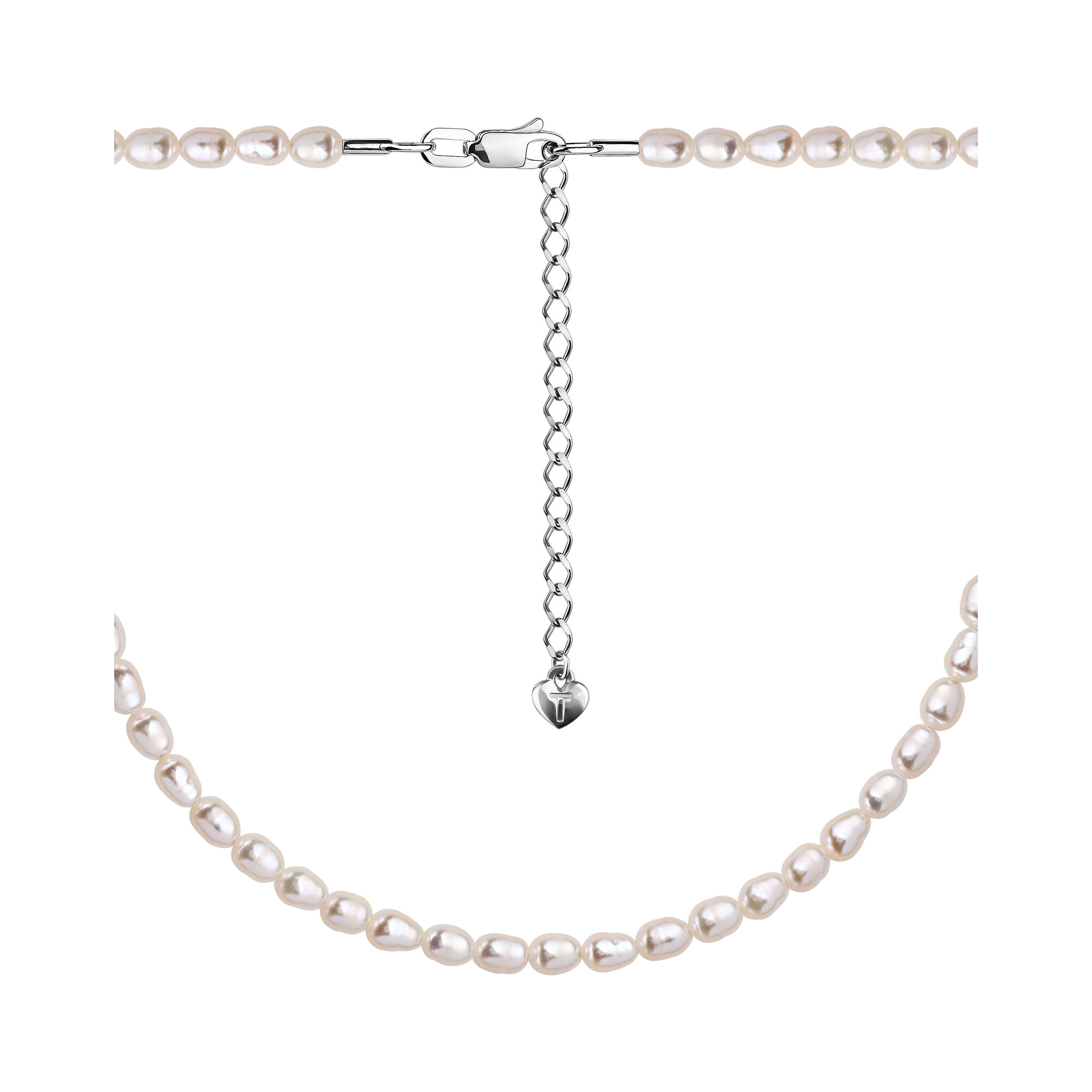 Колье, серебро, 925 проба, родирование, жемчуг