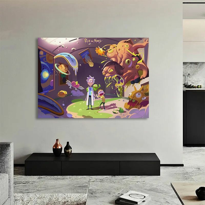 Картина ВсеКартины. Тут "Рик и Морти", 20x30 см, на подрамнике