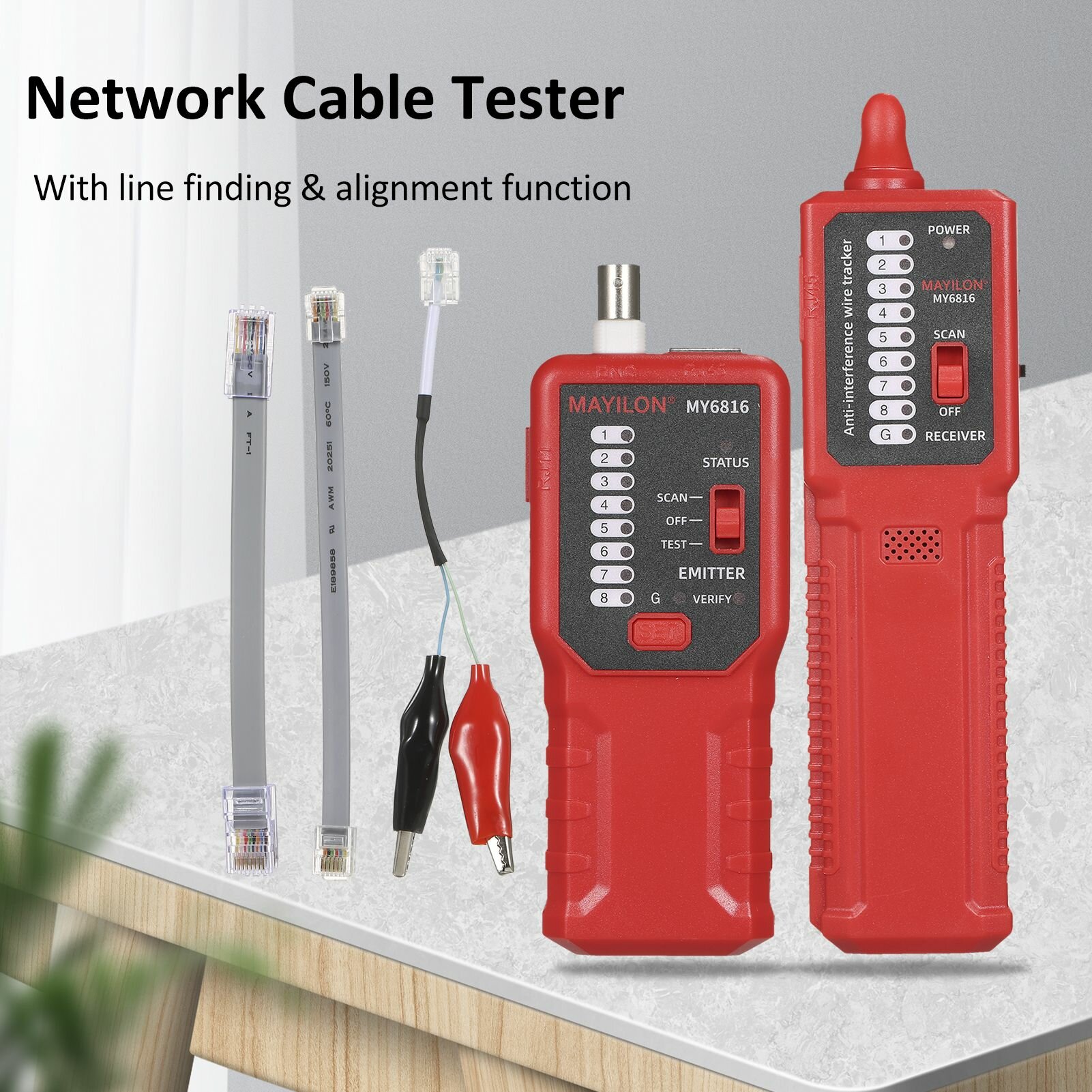 Цифровой тестер сетевого кабеля MAYILON с защитой от помех