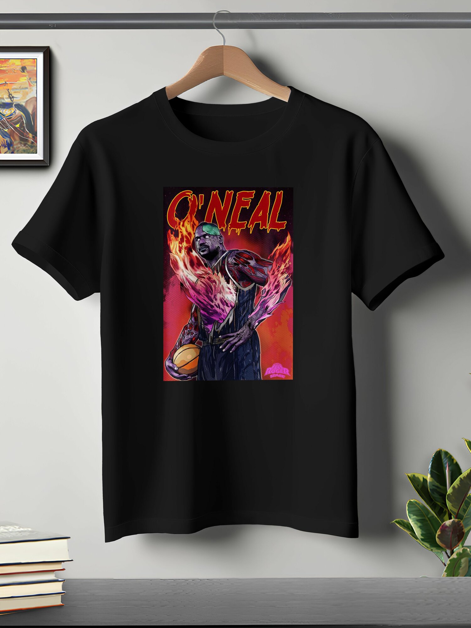 Футболка Детская ONEQ 128 (8-9) размер с принтом Шакил Онил, черная