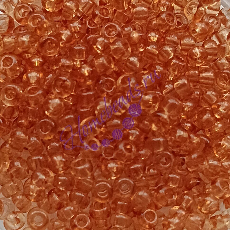 Бисер Чехия Preciosa, 01611, стекло, прозрачный пастельных тонов, круглое отверстие, 10/0, 50 г, коричневый