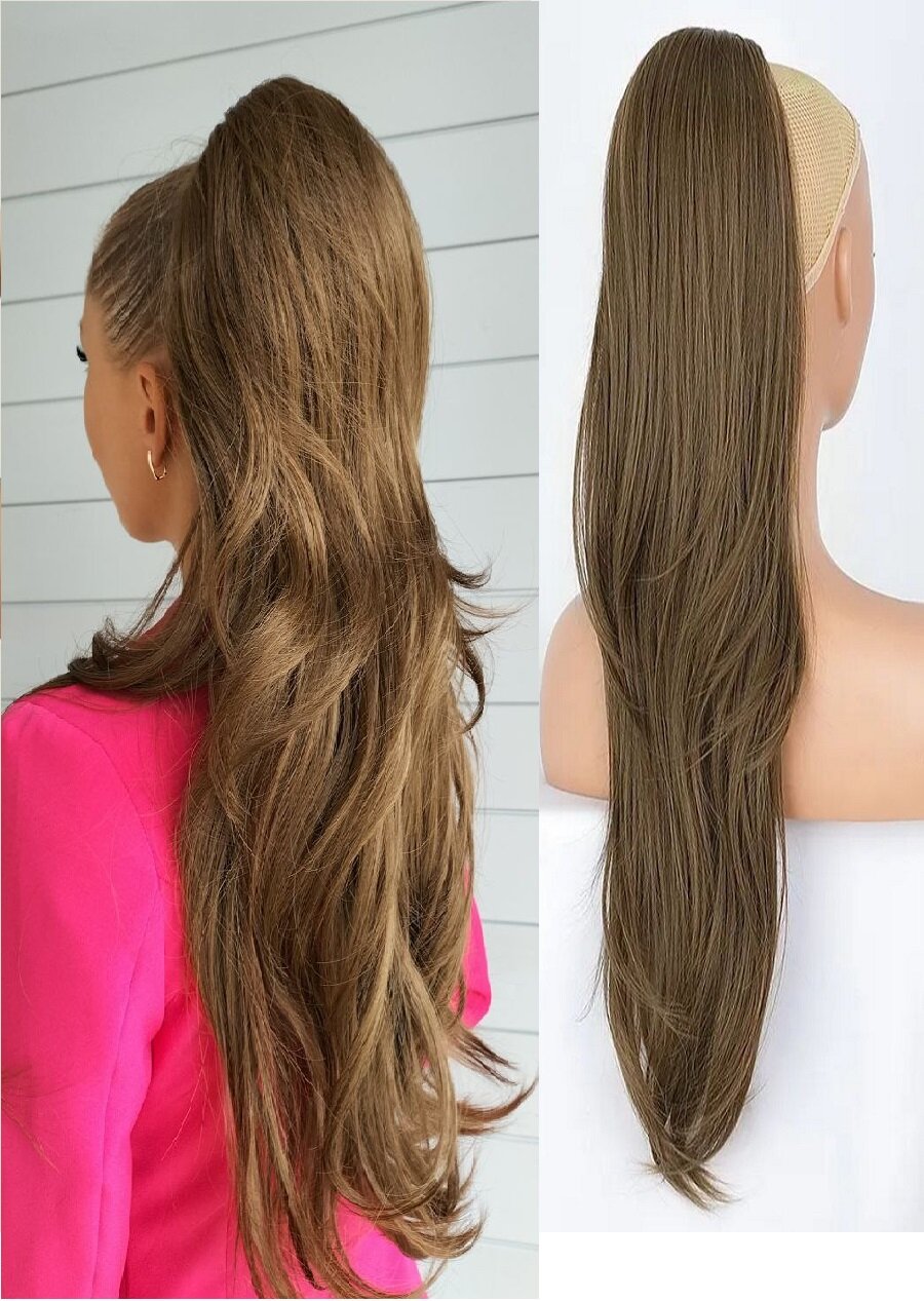 Шиньон хвост на резинке накладной длинный на пучок омбре