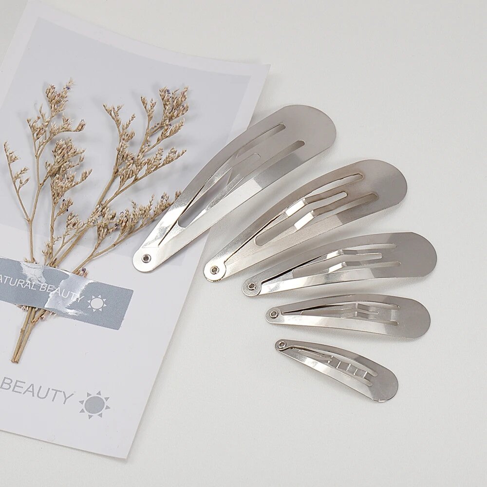 MOONMADE черные металлические основы для заколок 20 шт Серебряный, 50mm, Rhodium Waterdrop