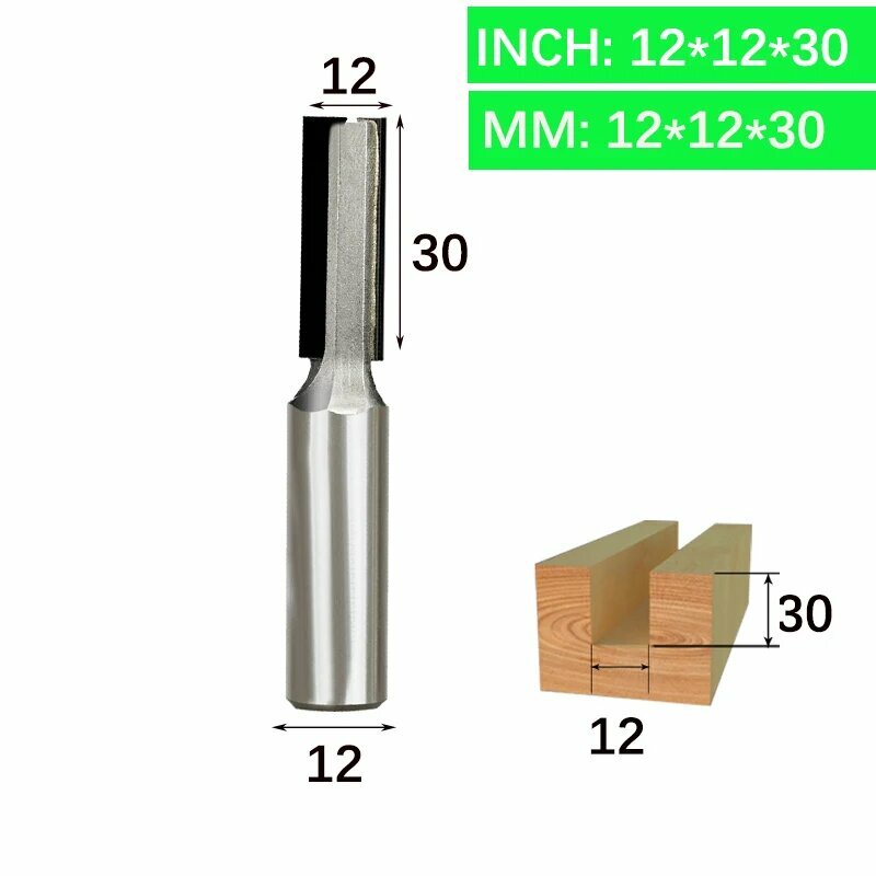 Набор фрез Vsharp PCD алмазных, прямые, 1/2 дюйма, 12 мм, для работы по дереву 12x12x30