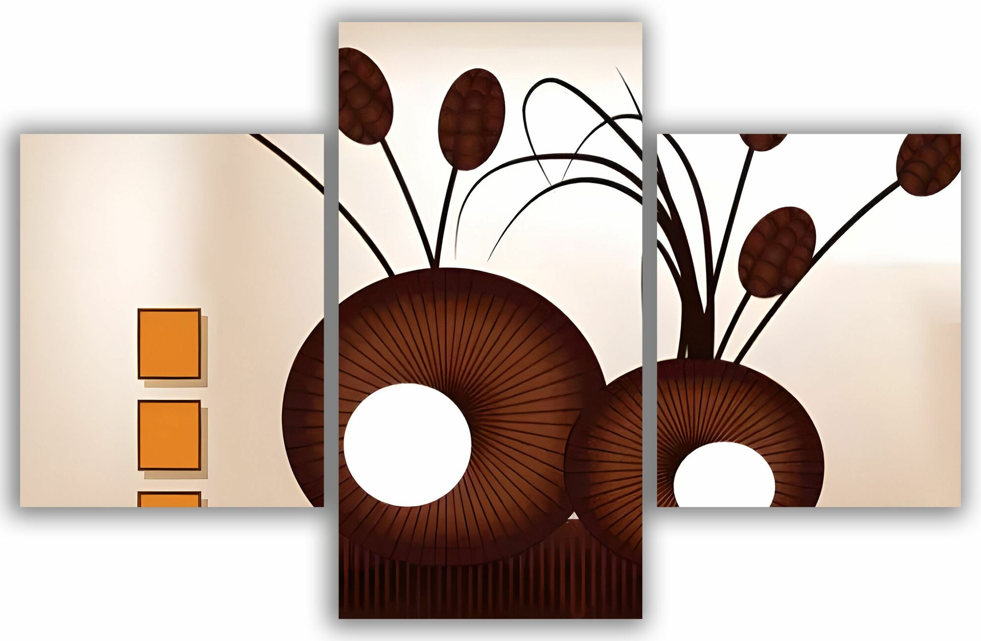 Картина модульная Ваза с камышами 120х80