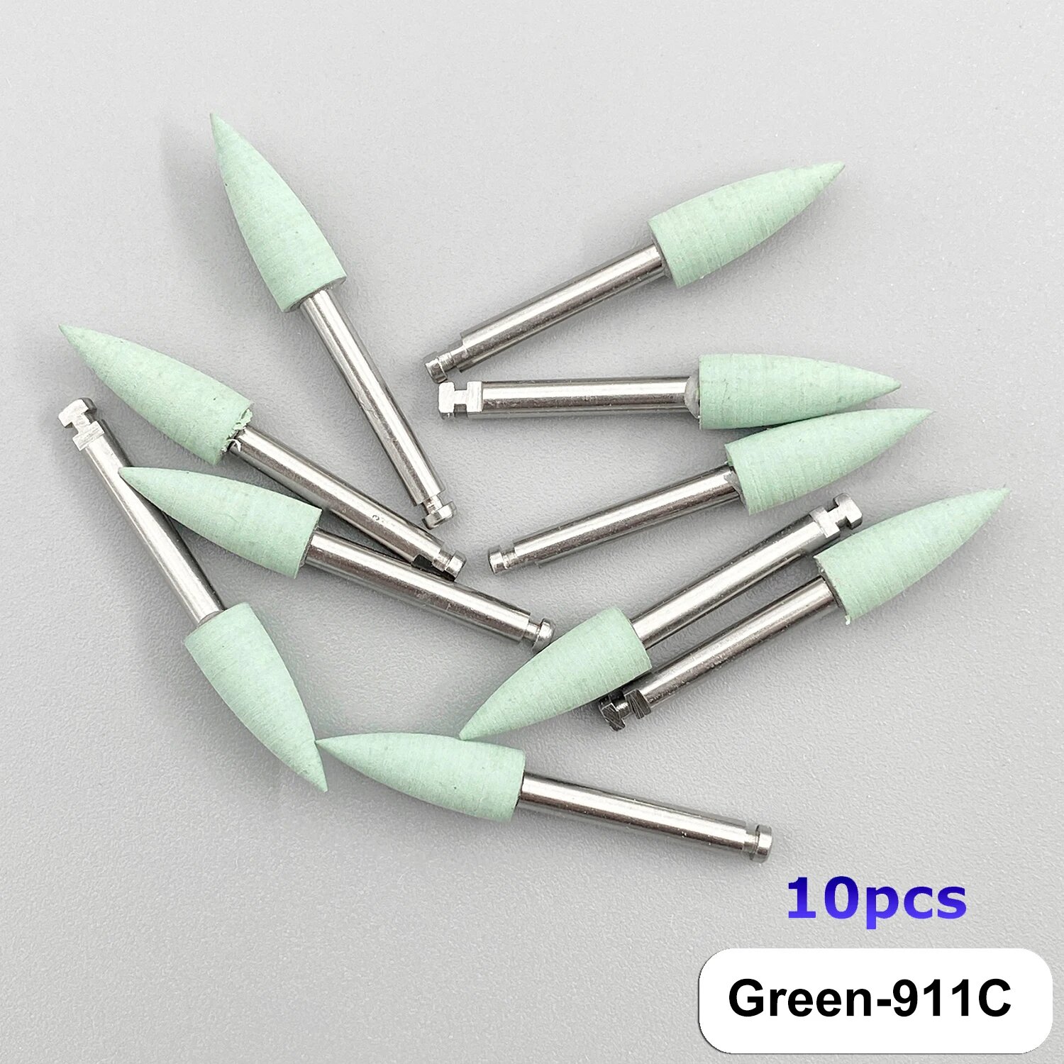 Силиконовые шлифовальные головки Green-911C 10шт