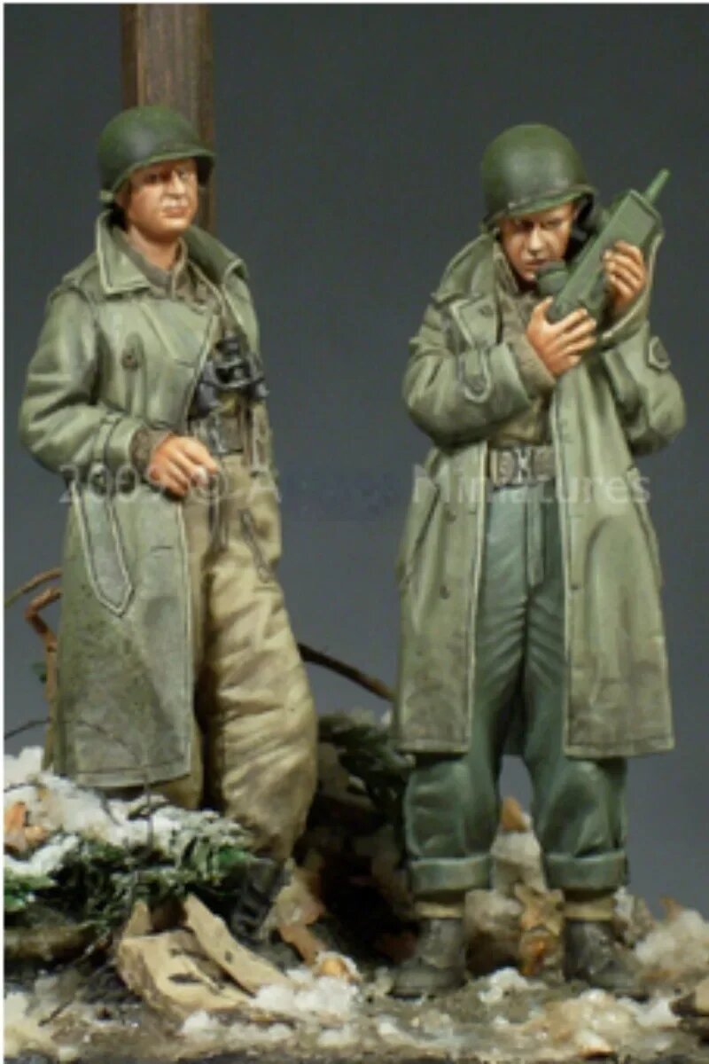 Масштаб 1/35, набор моделей из смолы, миниатюрные игрушки для хобби, набор офицеров армии США (2 фигурки), в разобранном виде и неокрашенном виде