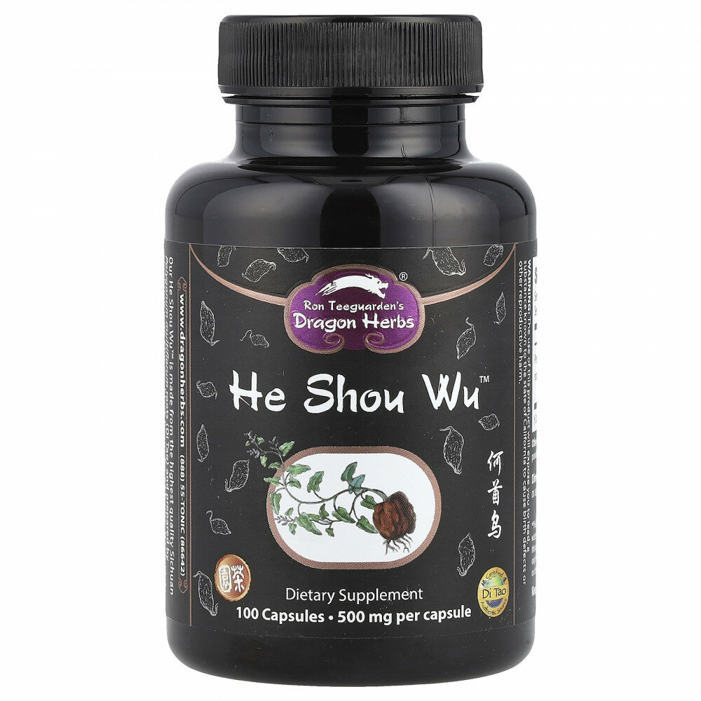 Dragon Herbs, He Shou Wu ™, 500 мг, 100 капсул