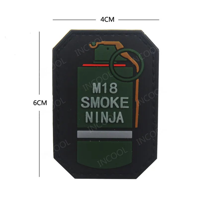 3D дымчатые резиновые нашивки INCOOL 4*6 см, 4*5 см M18 Red