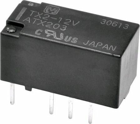 Реле PANASONIC TX2-24V электромагнитное DPDT Uобмотки 24ВDC 2A/30ВDC PCB 1 шт
