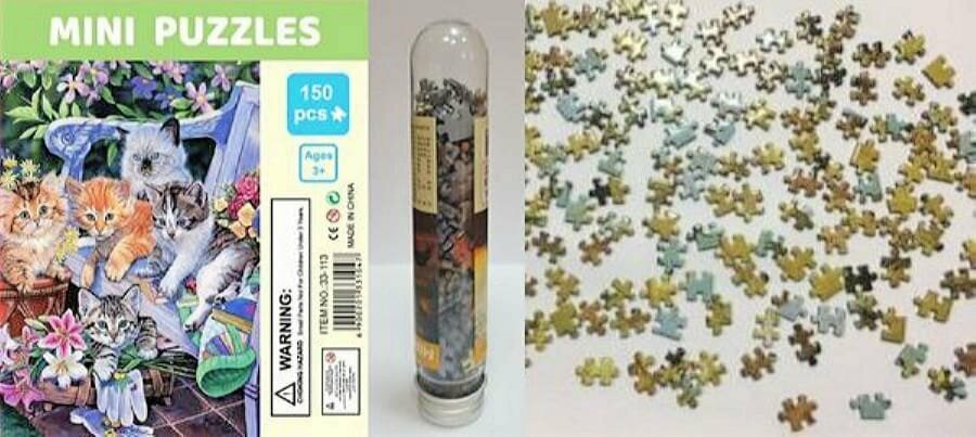 ПазлыВКолбе 150 деталей. Котята MINI PUZZLES (10*15 см) 33-113, (YIWU XINSHIXIAN ARTS AND CRAFTS CO, LT